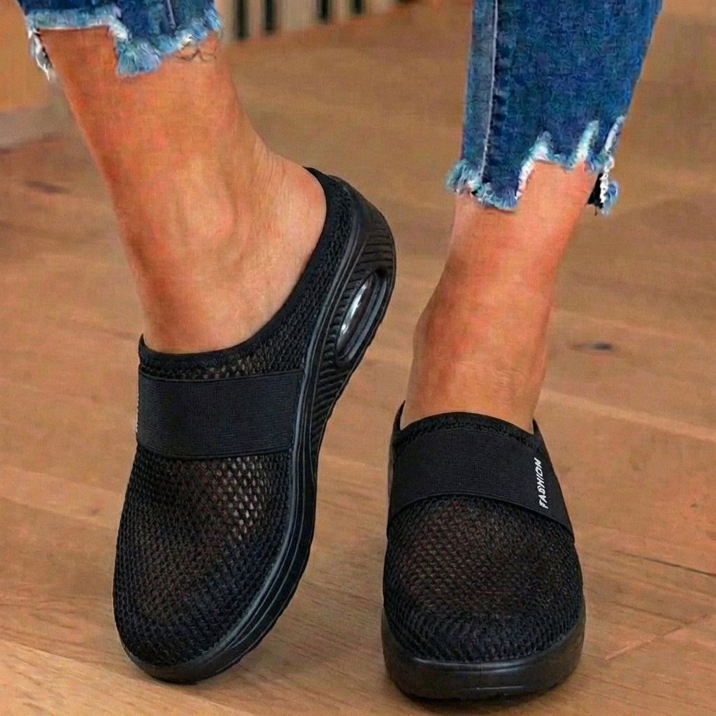Orthopedic Mesh Air-Cushion Slip-On Mules - Breathable Rocker Sole ...
